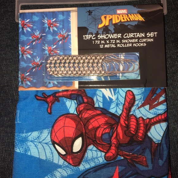 Marvel | Bath | Marvel Spiderman Blue And Red Shower Curtain Set | Poshmark